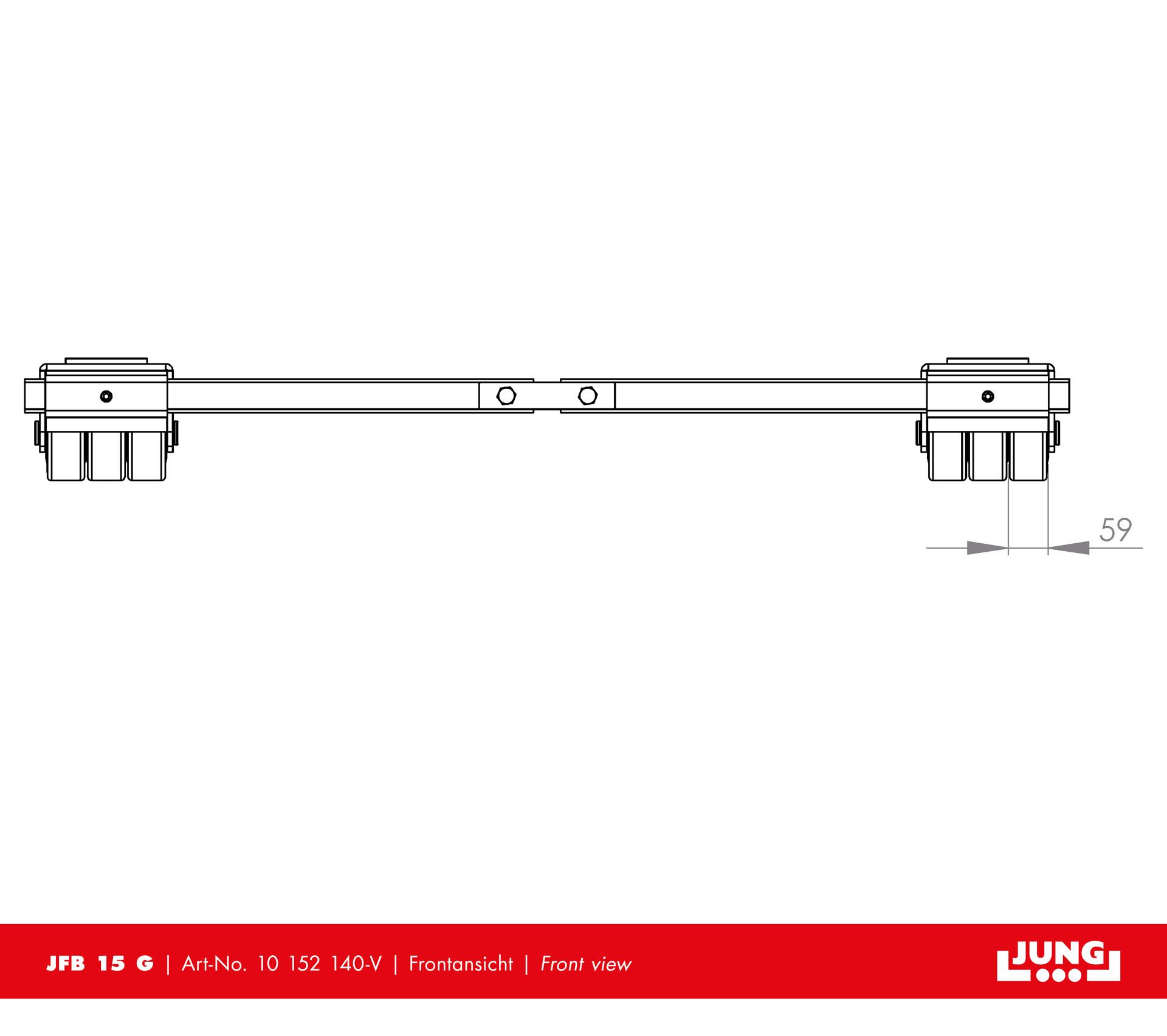 Adjustable trolley JFB 15 G from JUNG, for powerful transportation