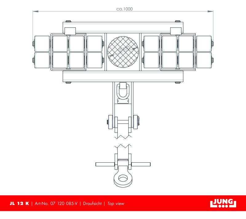 Easy transportation with the JL 12 K steerable trolley from JUNG