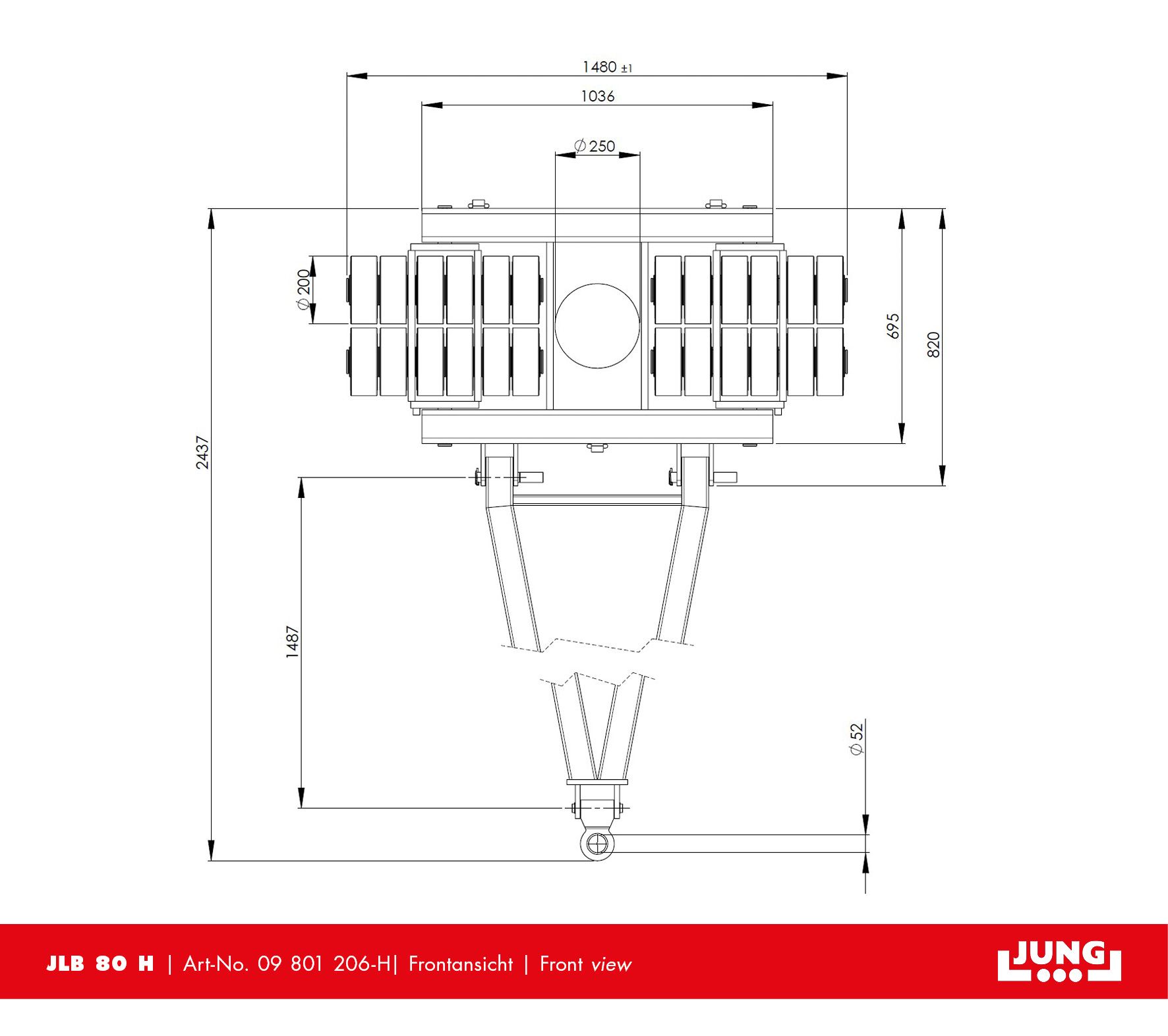 Powerful transportation with the JL 80 H steerable trolley from JUNG