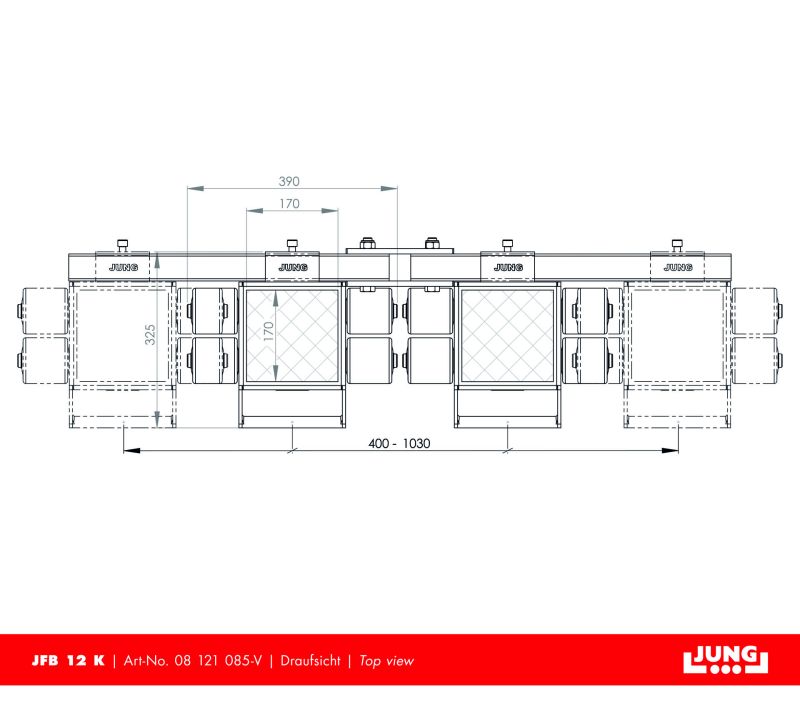 Easy transportation with the JFB 12 K transport trolley from JUNG